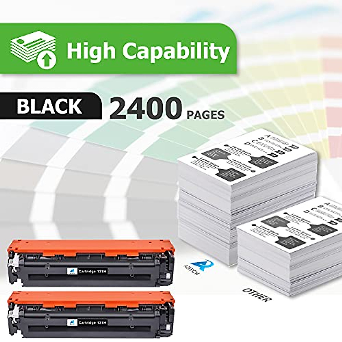 Aztech Compatible Toner Cartridge Replacement for Canon 131 131H CRG131 CRG-131 Toner Cartridge ImageClass MF8280Cw MF624Cw MF628Cw LBP7110Cw Printer Ink (Black, 2-Pack)