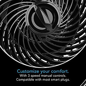 Vornado Pivot3C Compact Air Circulator Clip On Fan with Multi-Surface Mount, Black