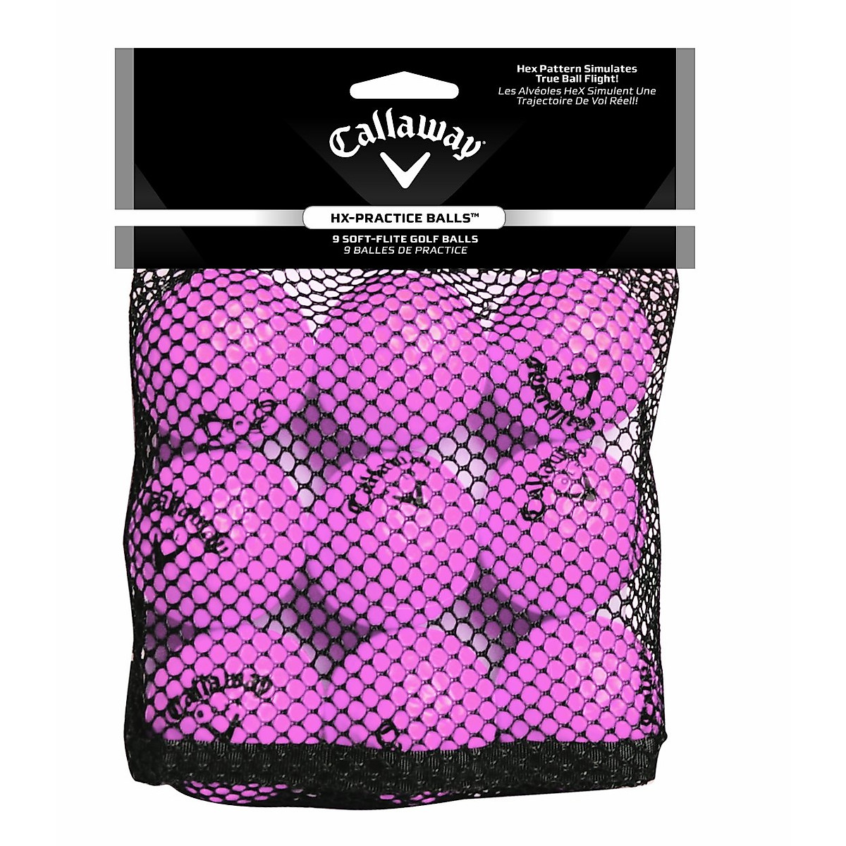 Callaway HX 9-Pack Practice Ball, Pink