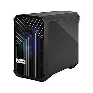 Fractal Design Torrent Nano RGB Black - Light Tint Tempered Glass Side Panels - Open Grille for Maximum air Intake - 180mm RGB PWM Fan Included - Type C - mITX Airflow Mini Tower PC Gaming Case