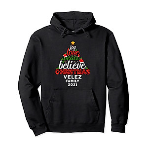 Custom family Christmas matching name Velez Pullover Hoodie