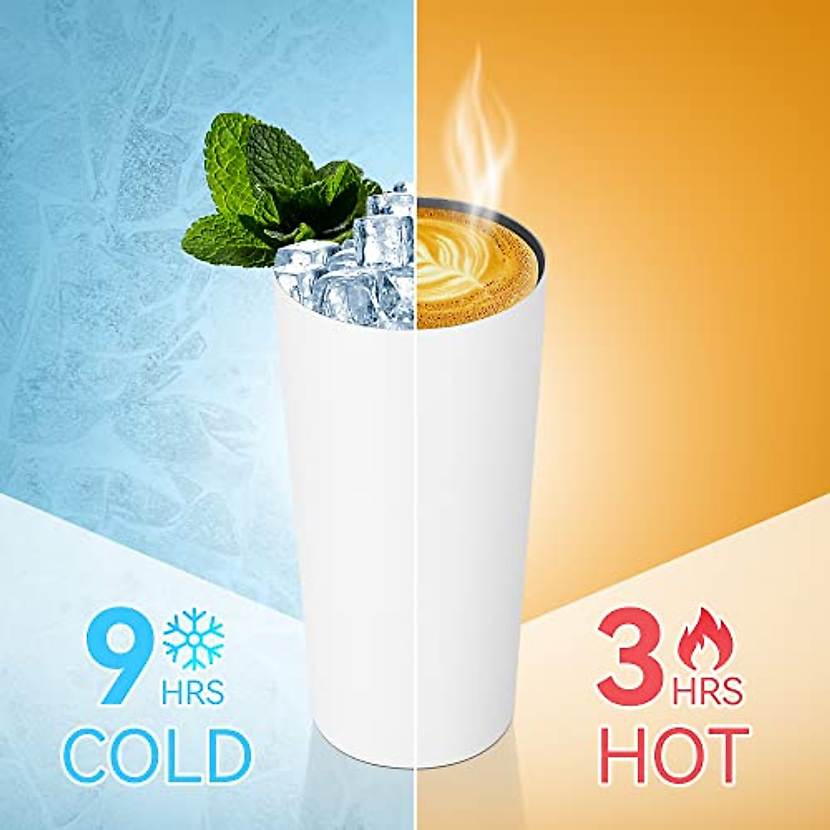 DOMICARE 20 oz Tumbler with Lid and Straw, Stainless Steel Tumblers Bulk Vacuum Insulated Tumbler Travel Coffee Mug Pack of 1, White