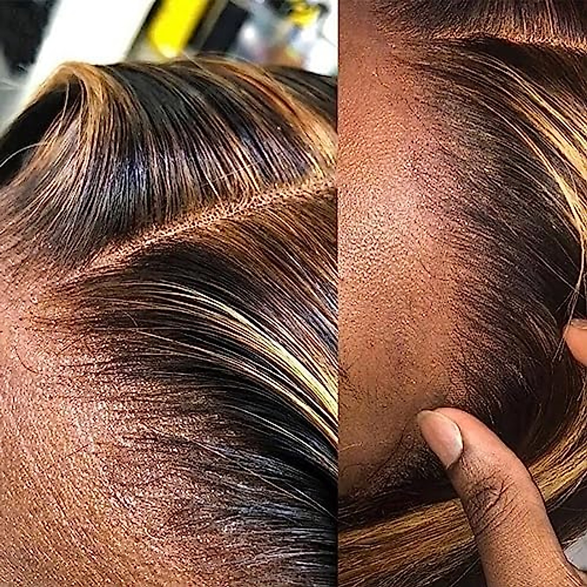 28inch Honey Blonde Lace Front Wig Human Hair 13x4 HD Transparent 4/27 Highlight Ombre Lace Front Wigs Human Hair Pre Plucked With Baby Hair 180% Density Body Wave Human Hair Wigs