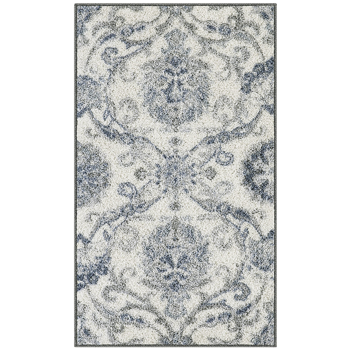 Maples Rugs Blooming Damask Rug, 1 ft 8 in x 2 ft 10 in, Grey/Blue