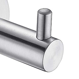 Hoooh Bathroom Towel Hook, Brushed Stainless Steel Coat/Robe Clothes Hook for Bath Kitchen Garage Wall Mounted (2 Pack), B100C-BN-P2