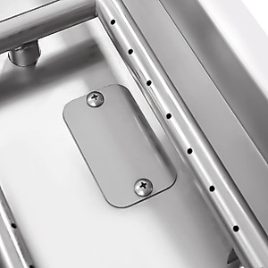 Rectangular Drop-in Fire Pit Pan Stainless Steel Built-in Fire Pit Burner Fire Table Insert Natural Gas H-Shape Burner for Indoor Outdoor Picnics,1/2'' NPT,90000 BTU(25.6 * 9.8 * 2in)