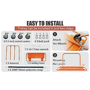 Heavy Duty Dolly Panel Dolly Drywall Sheet Board Cart with 5" Swivel Wheels 3000LBS Load Platform Truck Cart Plywood Dolly for Wall Panel, Wood Panel, Sheetrock Granite Sheet Tile Dolly Cart
