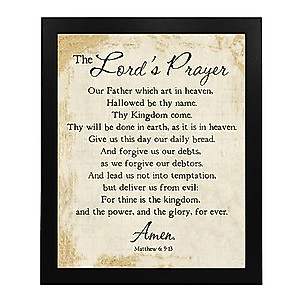 The Lords Prayer - Christian Wall Decor Print, Parchment Paper Bible Inspirational Wall Art Print, Vintage Faith Gift For Living Room Decor Aesthetic, Home Decor, Office Decor, Church, Unframed - 8x10