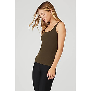 Alo Yoga Women's Ribbed Minimalist Tank, Espresso, X-Small