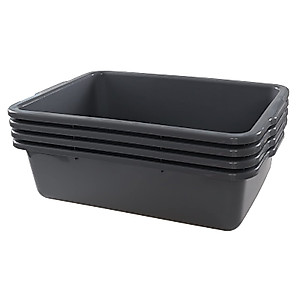 Kiddream 34 Liters Large Commercial Bus Tubs, Plastic Bus Box Trays Set of 4