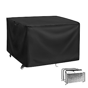 Generic Poolside Float Storage Organizer Cover, Outdoor Waterproof Rattan Caddy Cover, All Round Protective Cover for Wicker Patio Pool Float Holder Storage Rack, Black, JJ202407120844B