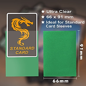 200Pcs Trading Card Sleeves Top Loader,Penny Card Sleeves Fit for Magic,MTG and Yugioh Cards, Baseball,Football, Baskteball Cards(Green)