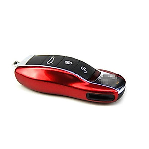 iJDMTOY Direct Replacement Sports Red Finish Key Fob Side Panel Trims Compatible with Porsche Cayenne Panamera Macan 911, etc