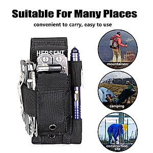 Multitool Sheath, Multitool Sheath for Belt, Folding Knife Sheath Pouch for Belt, Belt Pouches for Men,Multi-Purpose Tool Holder,Tactical Carrying Case Pouch Men’s Waist Pocket Rescue Essential