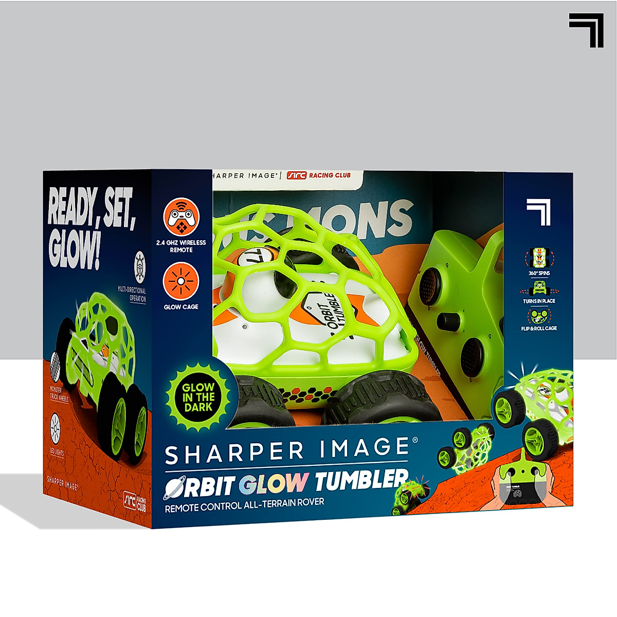 Sharper Image Orbit Tumbler, 2.4 GHz Glow-in-The-Dark All-Terrain Rover