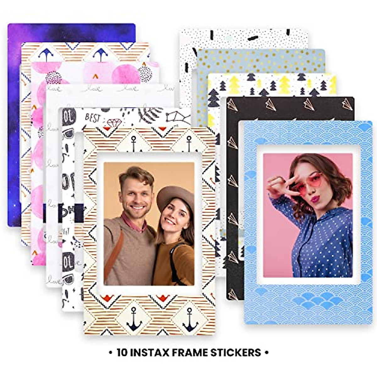 Fujifilm Instax Mini Film - Fuji Film Instant Film - Twin Pack (20 Sheets) - Bundled with Moshify 20 Colorful Sticker Frames