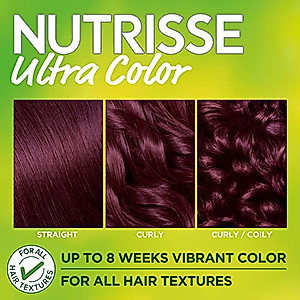 Garnier Hair Color Nutrisse Ultra Color Nourishing Creme, BR2 Dark Intense Burgundy (Passion Fruit) Red Permanent Hair Dye, 2 Count (Packaging May Vary)