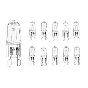 Mandala Crafts G9 Halogen Light Bulb with Looped 2 Pin Base T4 Type 25-Watt 120 Volt Dimmable Warm White Pack of 10