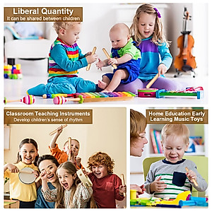 Boao 20 Pieces Rhythm Sticks for Kids Bulk 8 Inch Music Lummi Sticks with Carry Bag Music Rhythm Sticks Classical Wood Claves Musical Percussion Instrument Musical Sticks Classroom Set