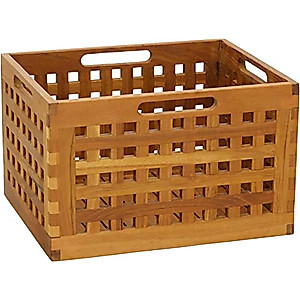 AquaTeak Grate Large Teak Storage Bin