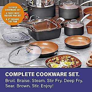 Gotham Steel Pro 20 Piece Pots & Pans Set | Hard Anodized Complete Cookware Set + Bakeware Set, Ultra Nonstick Ceramic Copper Coating, Chef Grade Quality, Metal Utensil Safe, Oven & Dishwasher Safe