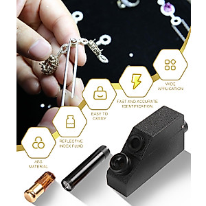 Refractometer, Jewelry Refractometer, RHG181 1.30 to 1.81 Professional ldentification Refractometer, Portable Refractometer with 3ml Reflective Index Fluid, f