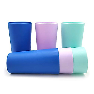 Unbreakable 26-ounce Plastic Tumbler Drinking Glasses, Set of 12 Multicolor - Dishwasher safe, BPA Free