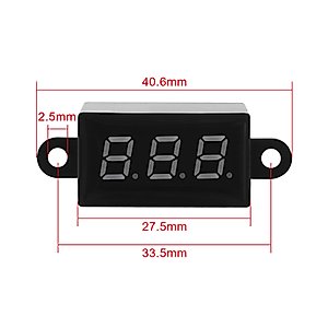 4pcs Mini Digital DC Voltmeter 0.28 Inch Two-Wire DC 3.0V-30V Digital Voltmeter Waterproof Dustproof and Drop Resistant Voltmeter Display Voltage Tester Meter (Red)