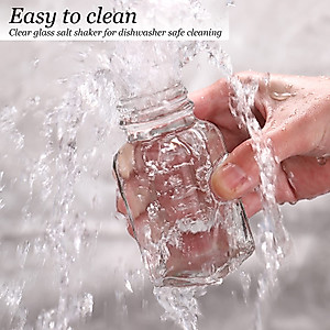 Salt and Pepper Shakers Glass Set ,DWTS DANWEITESI Salt Shaker w Stainless Steel Lid-Glass Spice Jars,Clear to Know When to Fill,Farmhouse Salt and Pepper Shakers Cute Best Kitchen Decoration