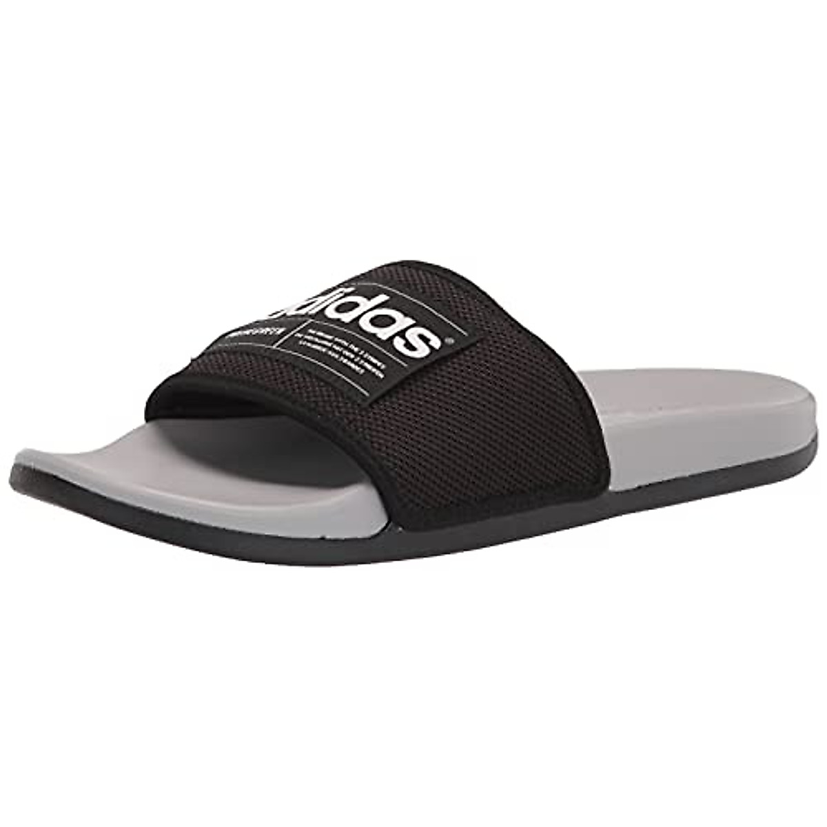 adidas Unisex Adilette Comfort Slide, Core Black/White/Grey, 7 US Men