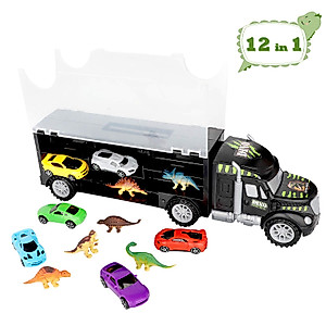 AOKESI Truck Toys for Toddler 3 4 5 6 Years Old Boys, Carrier Truck Vehicles Toy Set, Birthday Gift Toys for for Kids Age 3-5