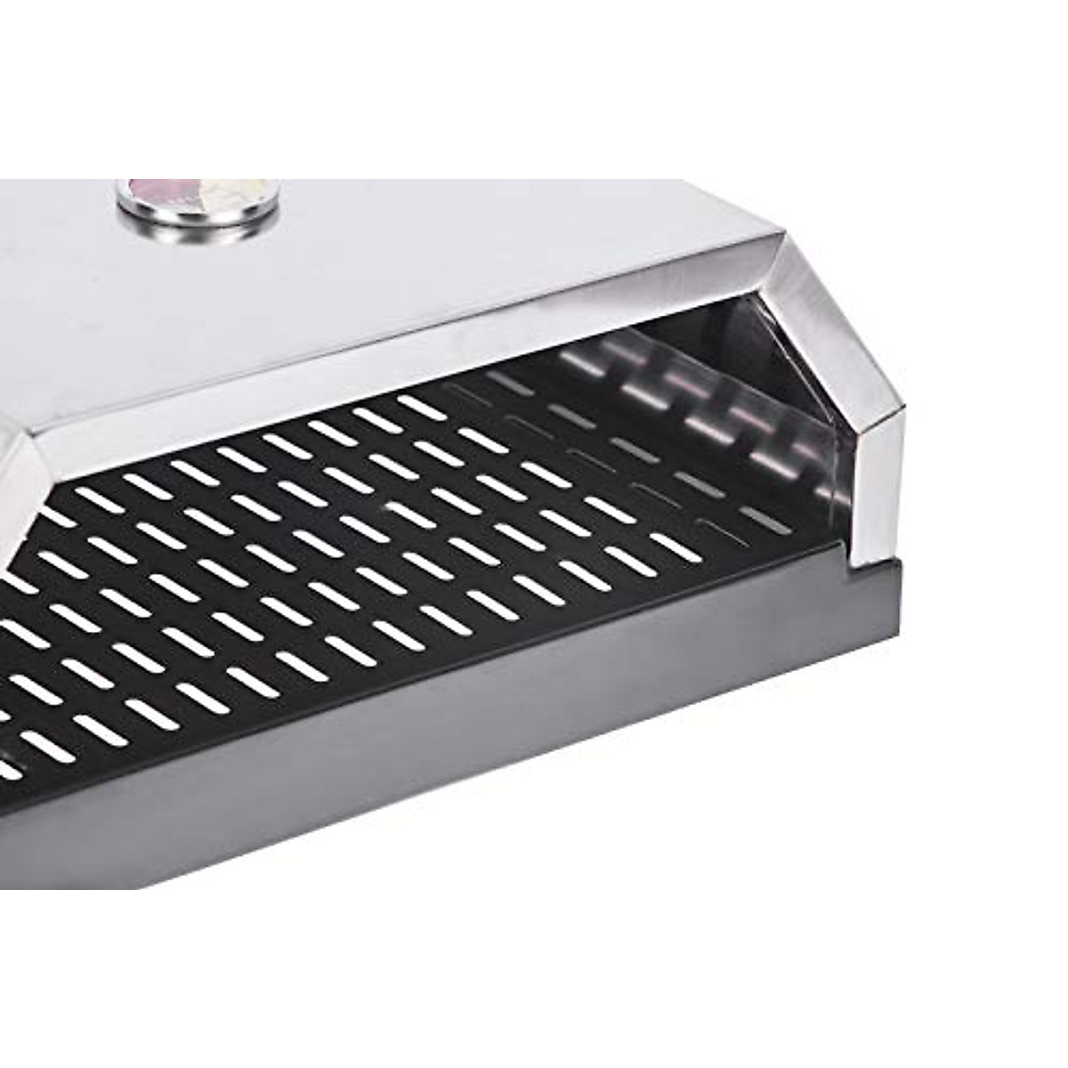 Open Faced Grill Pizza Oven for Gas or Charcoal Grill, includes ceramic stone and thermometer