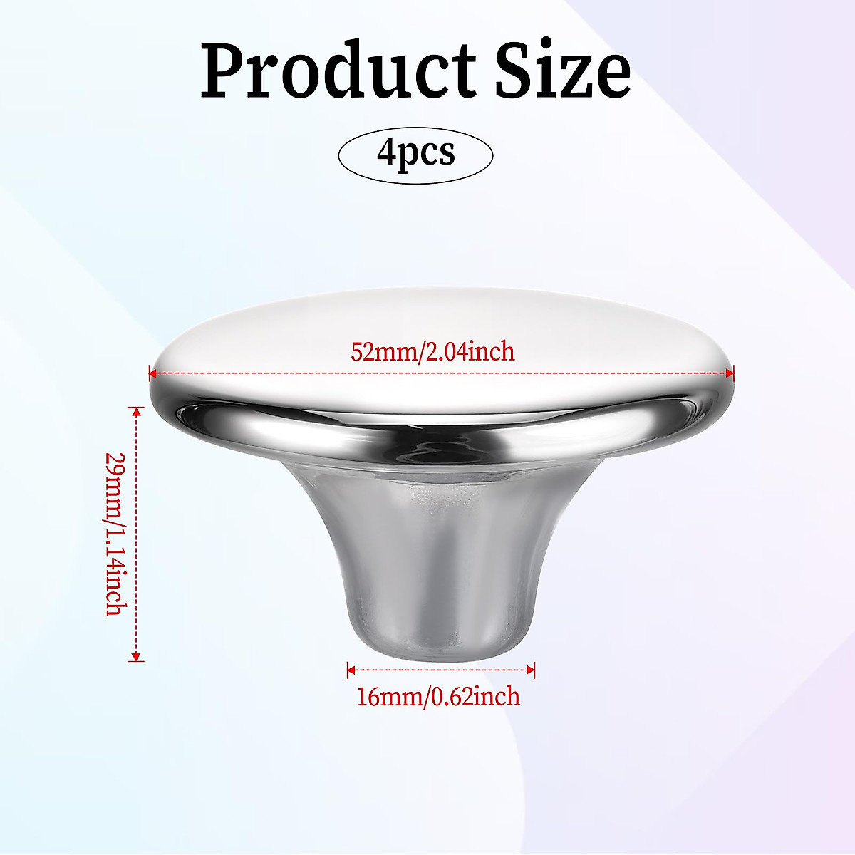 Dutch Oven Knob, Stainless Steel Replacement Handle, Stainless Steel Replacement Knob Pot Lid Handle, Compatible with Le Creuset, Aldi, Lodge, and Other Enameled Cast-Iron Dutch Oven, 4 Sets