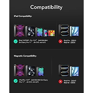 ESR Stylus Pen for iPad, Magnetic Wireless Charging iPad Pen, Digital Apple Pencil 2nd Gen with Tilt Sensitivity and Palm Rejection for iPad Pro 12.9/11, iPad Air 5/4, and iPad Mini 6, Dark Silver