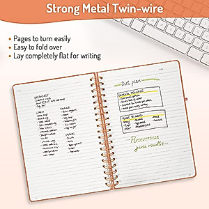 Forvencer Lined Spiral Journal Notebook with 300 Numbered Pages, B5 College Ruled Thick Journals for Writing with 100GSM Paper, Hardcover Notebooks with Contents for Work, School, Women, Men, Orange