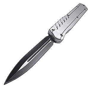 Pocket Survival Fishing Knife Outdoor Tactical Hunting Camping Tools 440C Stainless Steel Fixed Blade Knife Pocket Emergency EDC Gifts (Double Blade)