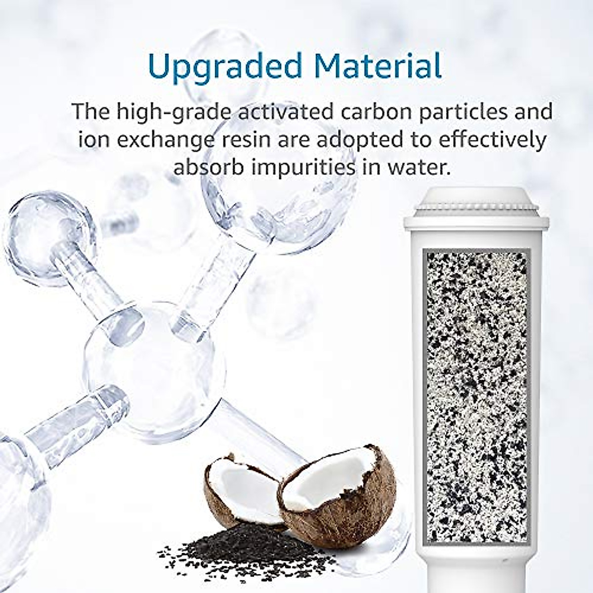 AQUACREST TÜV SÜD Certified Coffee Machine Water Filter, Replacement for Jura® Clearyl White, 64553, 7520, 60209, 68739, 62911 - Including Various Models of Nespresso®, Impressa®, 6 Pack