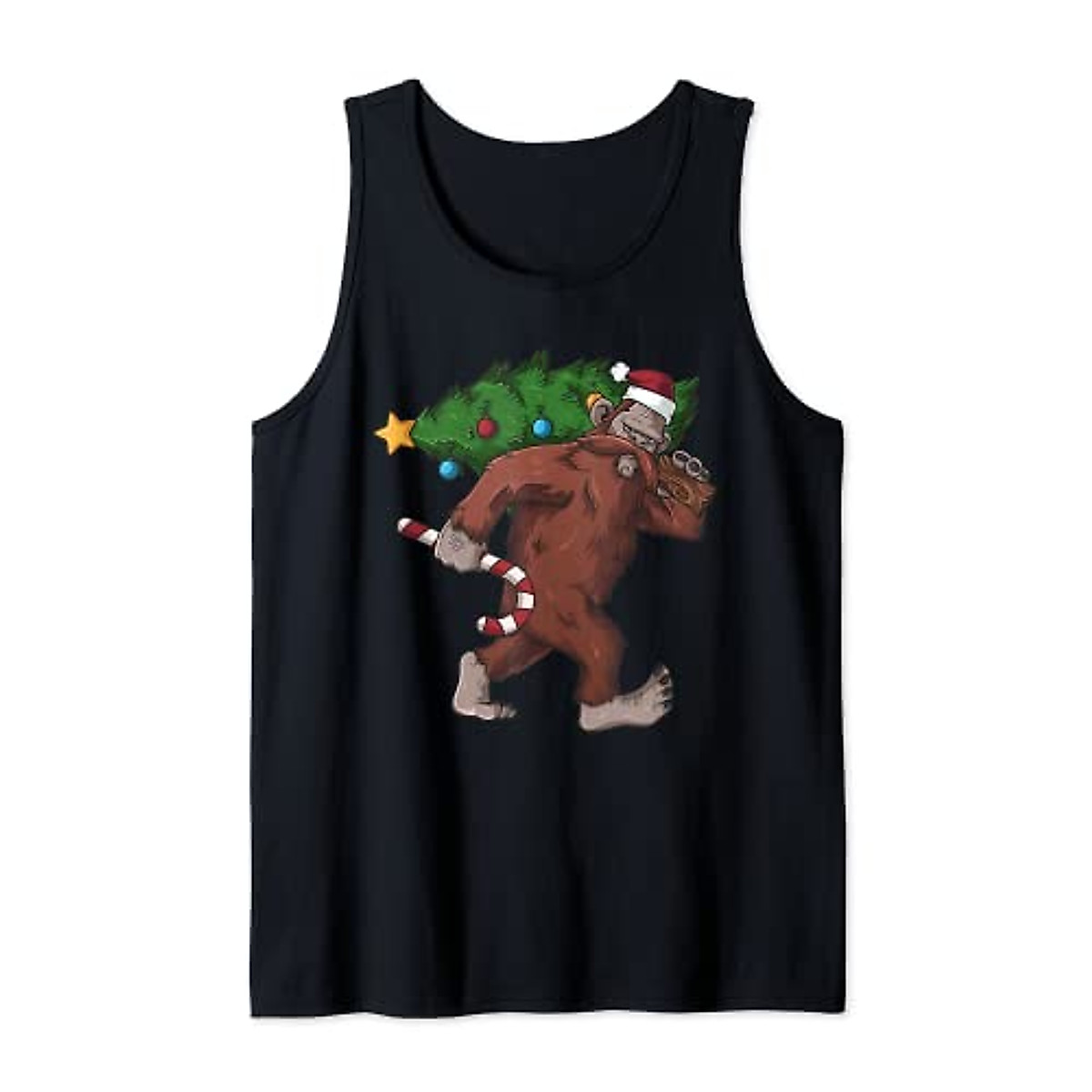 Santa Bigfoot Sasquatch Tree Christmas Stocking Stuffer Gift Tank Top