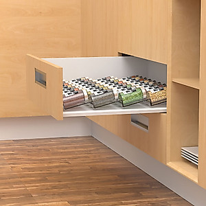 Dingelex 2 Pack Adjustable Expandable 4 Tier Acrylic Spice Rack Tray Drawer Organizer, Clear Spice Drawer Organizer Insert for Kitchen Cabinets, Expands 8’’ to 16’’