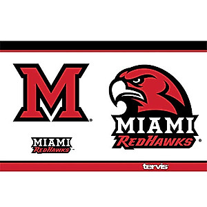 Tervis Triple Walled Miami University RedHawks Insulated Tumbler Cup Keeps Drinks Cold & Hot, 20oz - Stainless Steel, Tradition