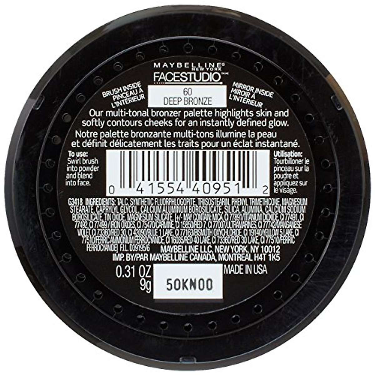 Maybelline New York Face Studio Master Hi-Light Bronzer, Deep Bronze, 0.31 Ounce