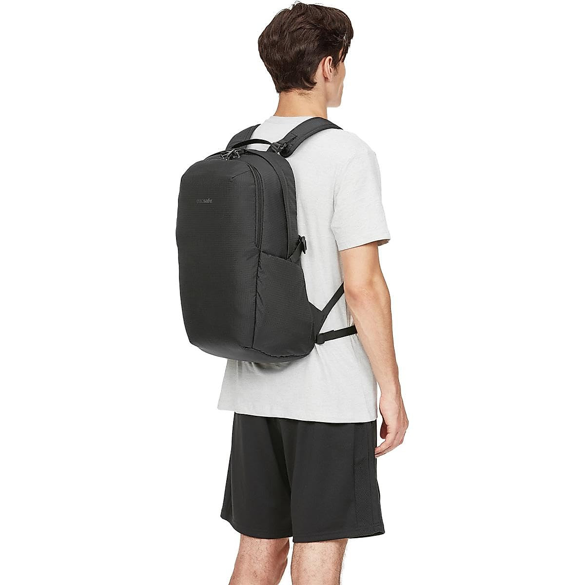 PacSafe Vibe 25 Anti Theft Travel Pack Jet Black Casual Daypack, Jet Black
