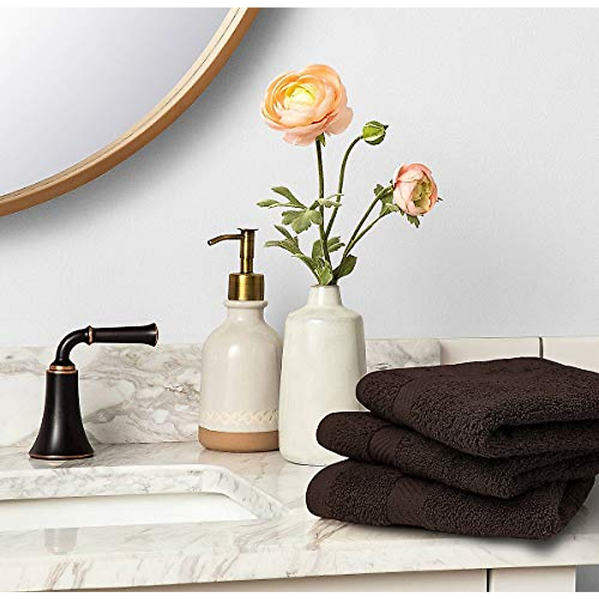 ZUPERIA Classic Towels, Face Washcloths (24 Pack, 12" x 12") 100% Cotton Premium Quality and Ultra Soft Wash Cloth Set for Bathroom and Home | Highly Durable High Absorbency and Stylish