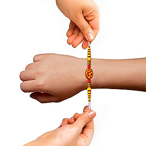 Set of 6 Rakhi Bracelet for Brother Bhai Rakshabandhan Rakhee Thread, Raksha Bandhan Festival Rakhi for Bhaiya n Bhabhi, Indian Designer Latest Rakhi for Bhai Thread Bracelets