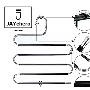 3 Packs Pants Hanger S-Shaped S-Type Space Saving Pants Non-Slip Hangers Trouser Hangers Stainless Steel Multi Layer Multifunctional Pant Hangers Closet Storage for Jeans Shirts for Scarfs Ties