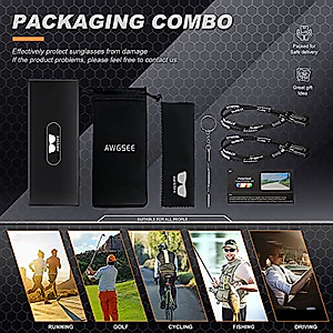 AWGSEE Polarized Sports Sunglasses for Men 100% UV Protection Wrap Around Unbreakable Sun Glasses for Fishing Driving