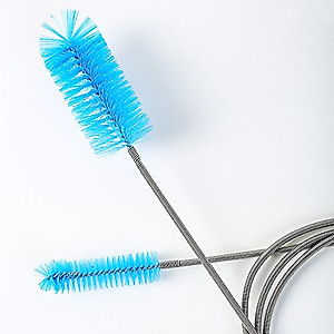 SLSON Aquarium Filter Brush Flexible Double Ended Bristles Hose Pipe Cleaner Stainless Steel Long Tube Cleaning Brush for Fish Tank or Home Kitchen