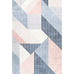 nuLOOM Afton Modern Diamond Machine Washable Area Rug, 8x10, Beige