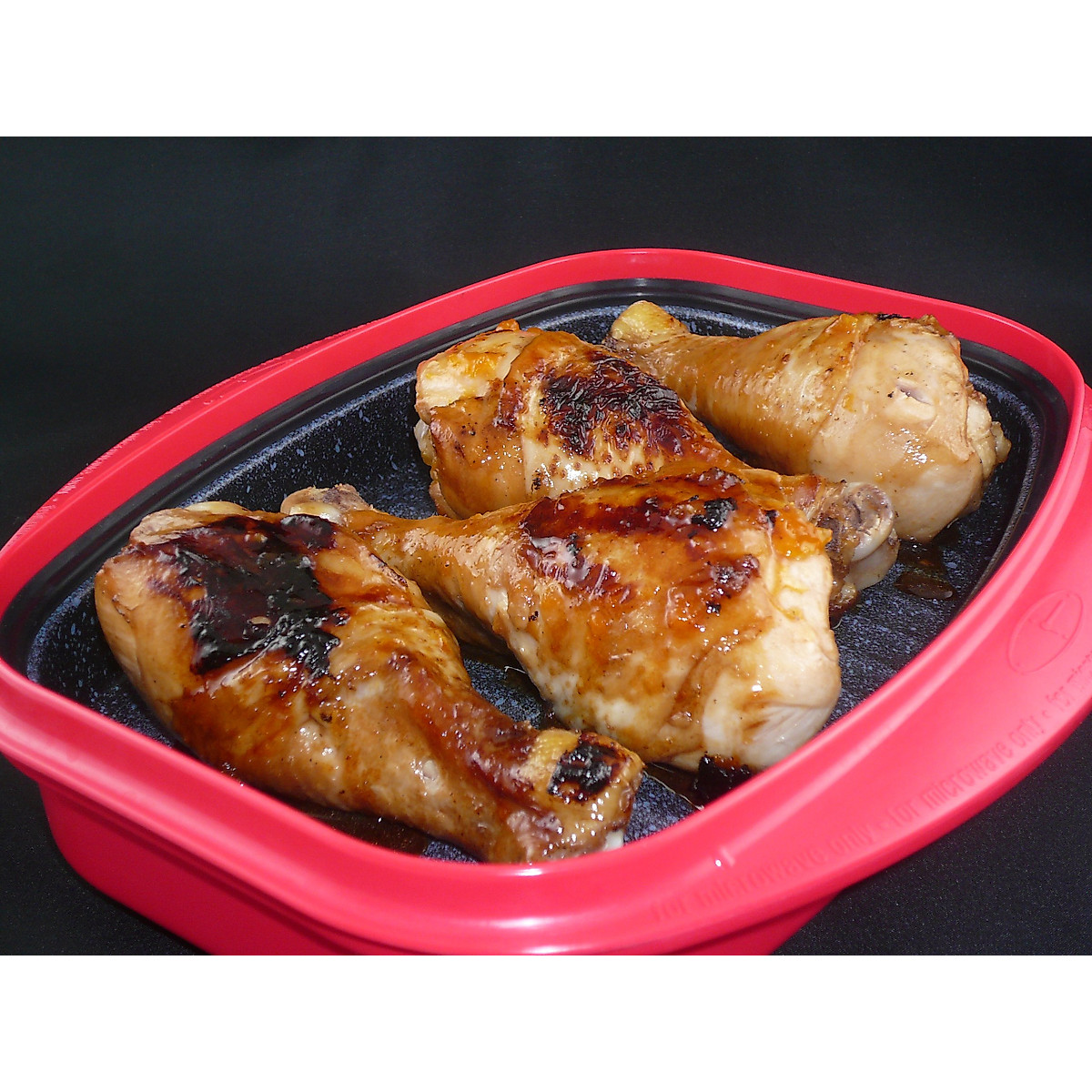 Microhearth Cookware Set (Everyday Pan Combo & Grill Pan) for Microwave Oven, Red