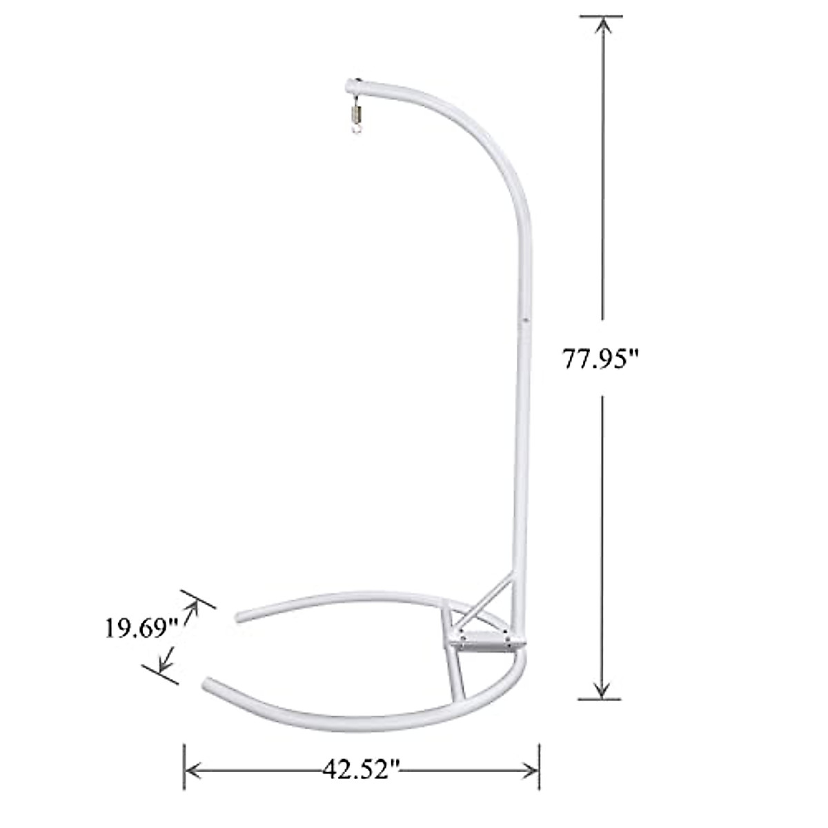 C-Shape Base Hanging Chair Hammock Stand - Powder Coated Construction for Egg Chair and Indoor/Outdoor Hammock Chairs, X-Large (White)